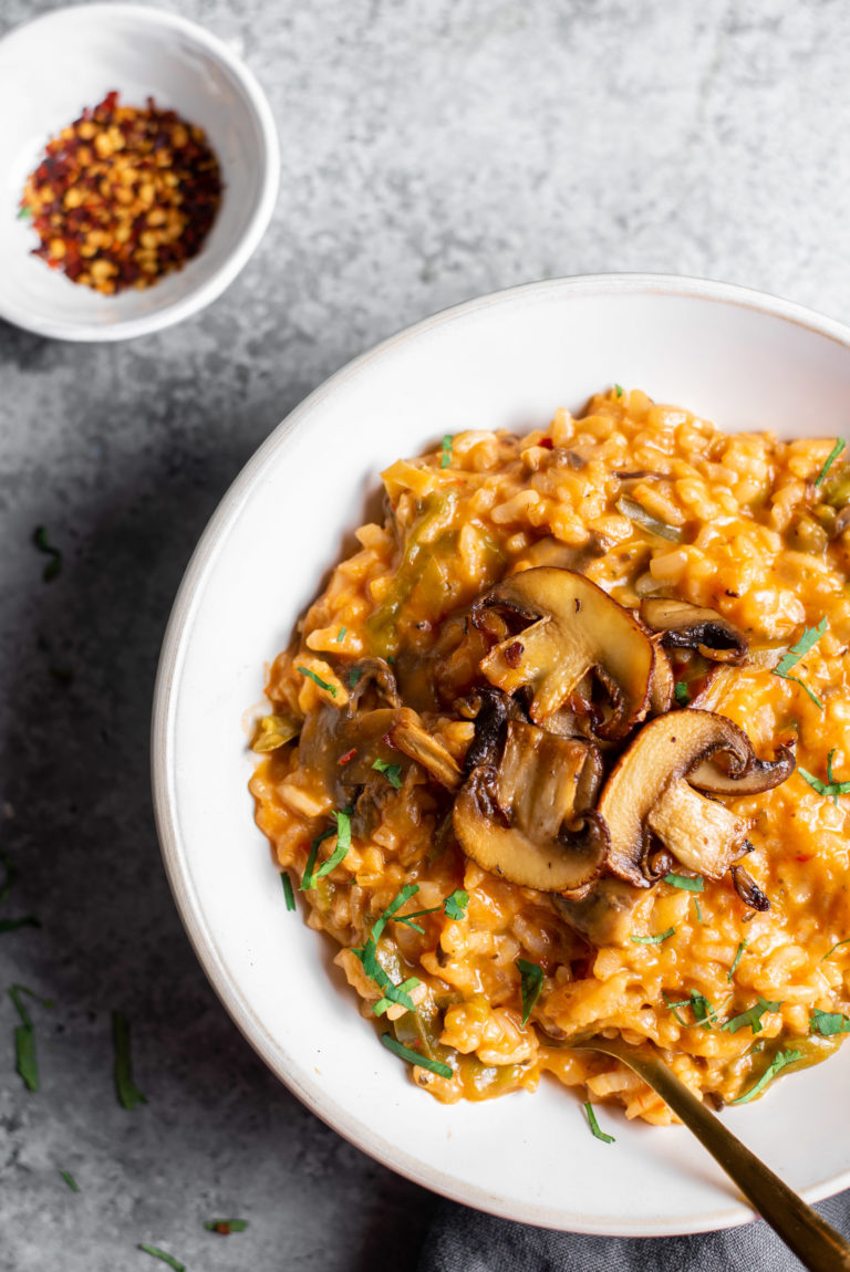 Pressure Cooker Cheesy Pizza Risotto - Kitschen Cat